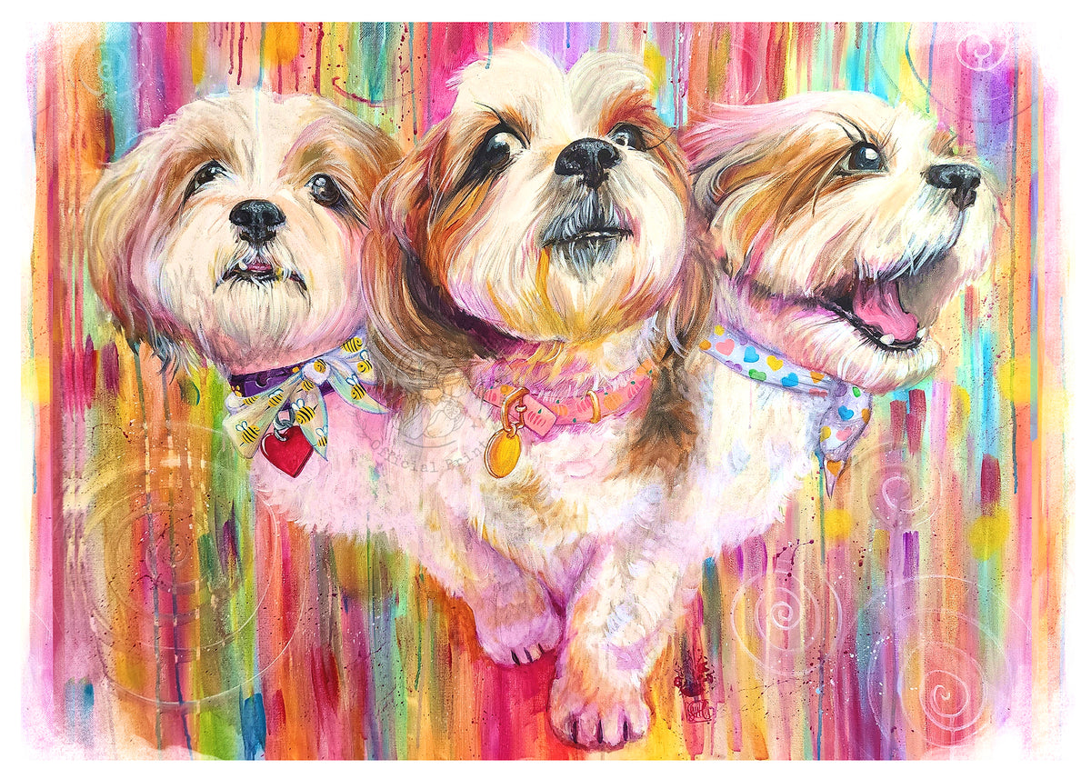 "Cerberus Honey" Original Fine Art Print by Scribble Creatures – ScribbleCreatures