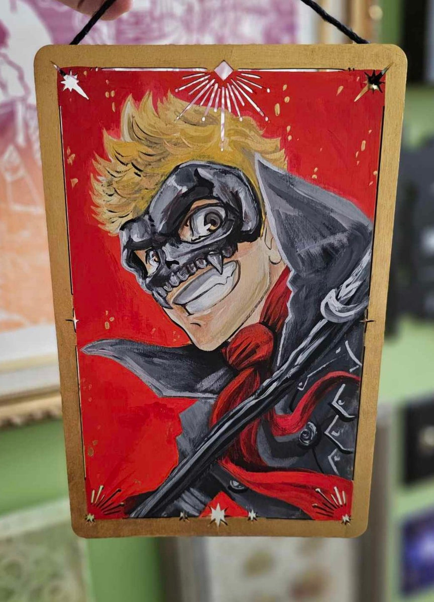 "Ryuji" Persona 5 Skull Original Wooden Paintings by Scribble Creature – ScribbleCreatures