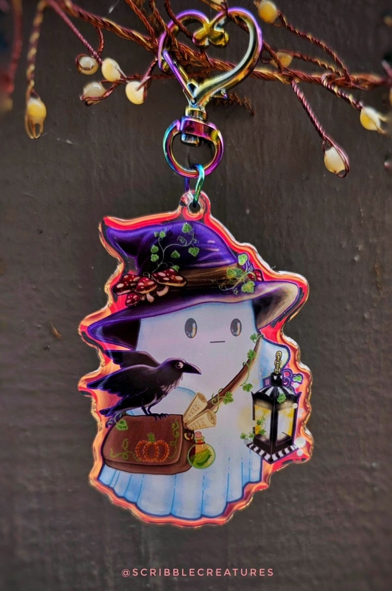 "Ghost Mage" Acrylic Charm by Scribble Creatures – ScribbleCreatures