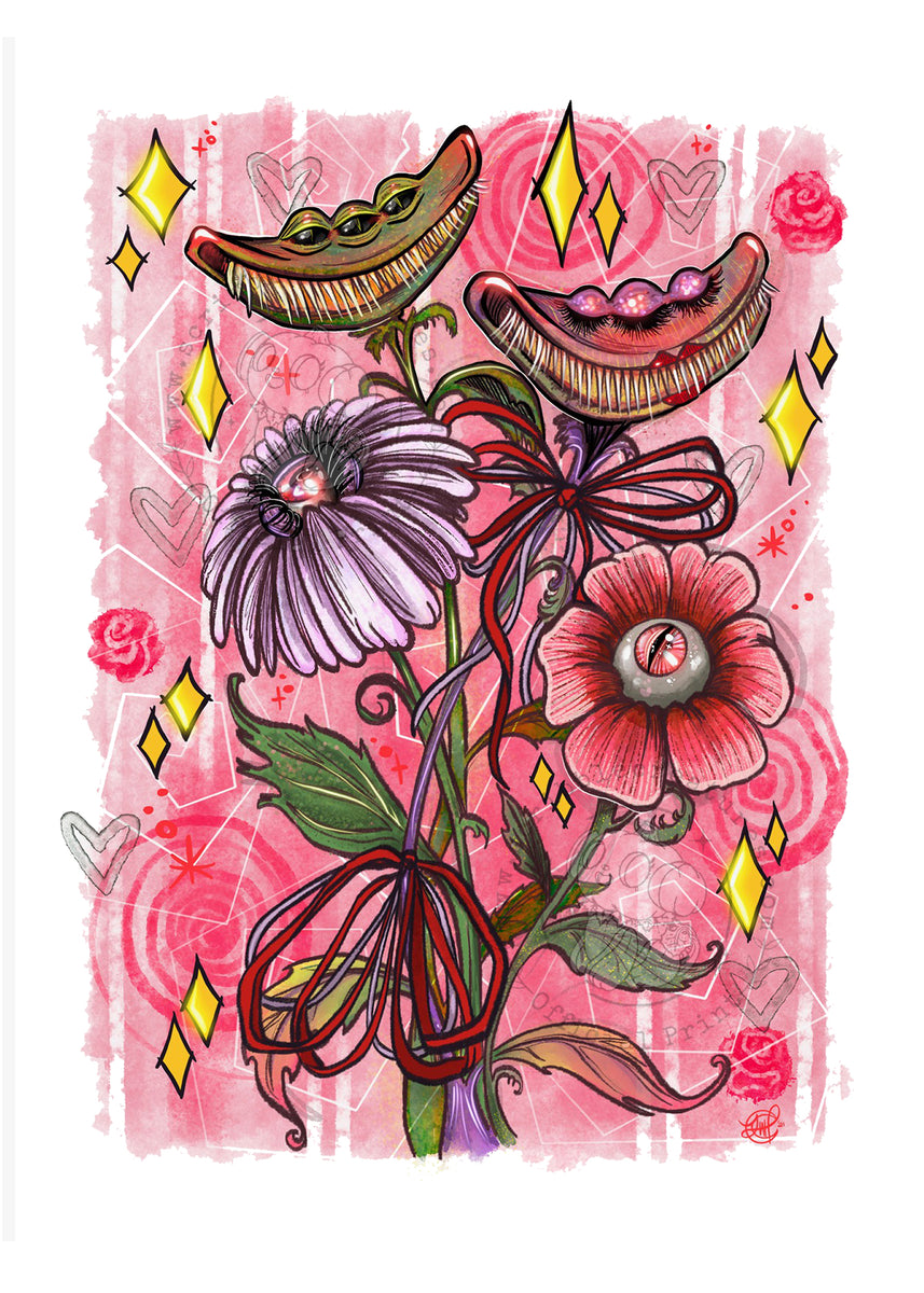 "Valentine Spoo-quet" Original Fine Art Print by Scribble Creatures – ScribbleCreatures
