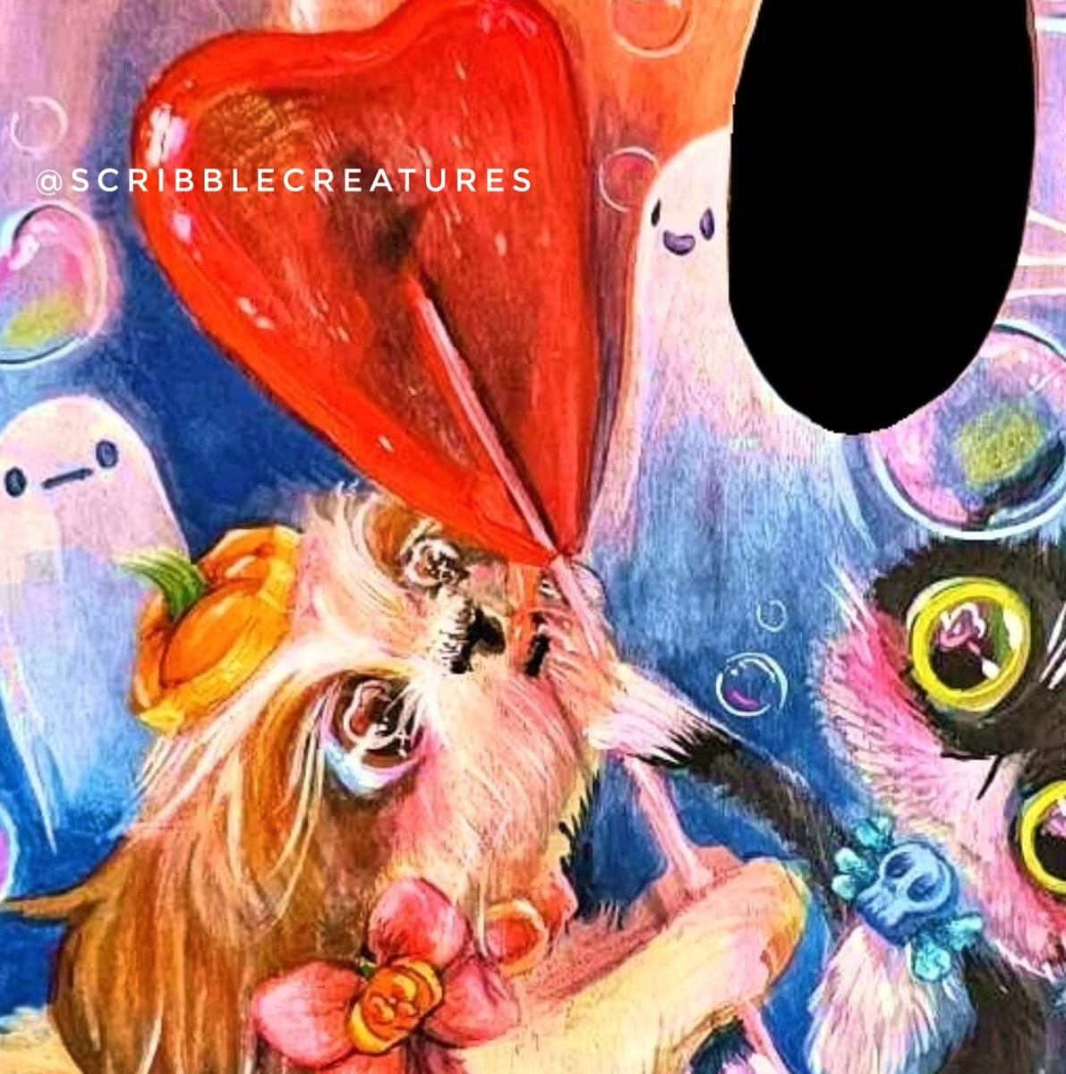 "Sweet Spirits" Original acrylic wooden painting by Scribble Creatures – ScribbleCreatures