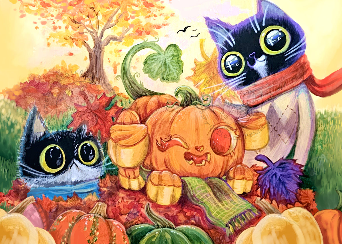 "Fall Babies" Fine Art Print by Scribble Creatures – ScribbleCreatures