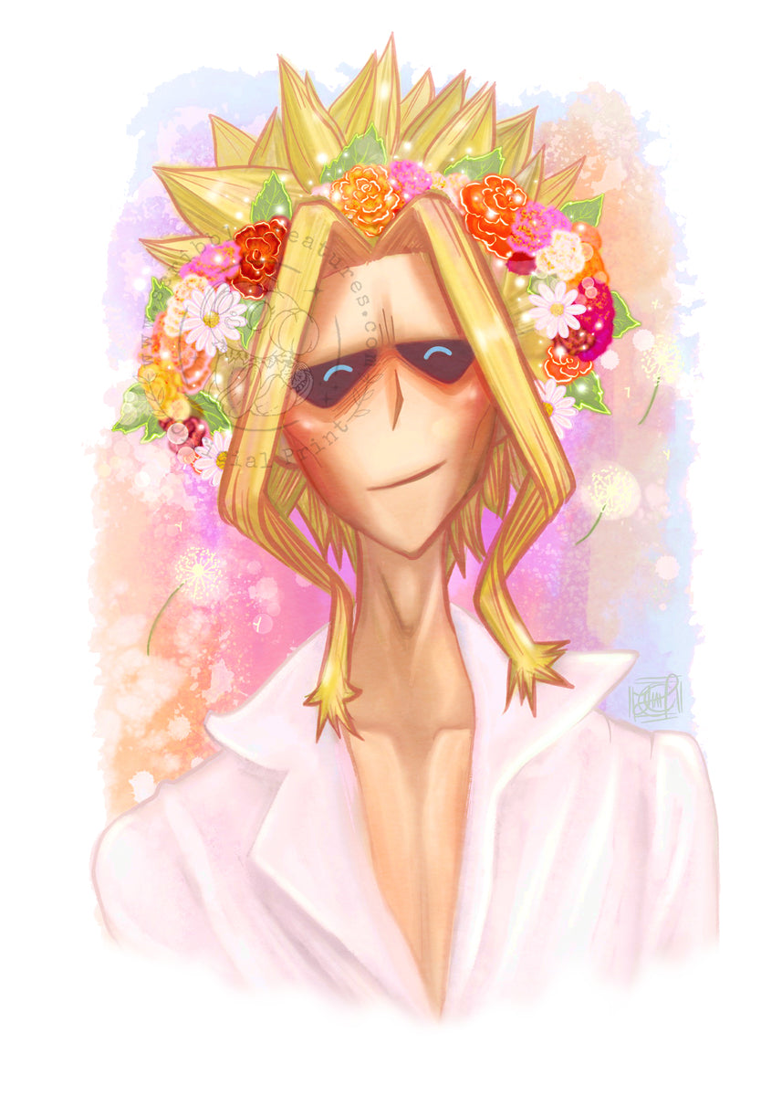 "Flower Crown Toshi" MHA Fine Art Print by Scribble Creatures ...