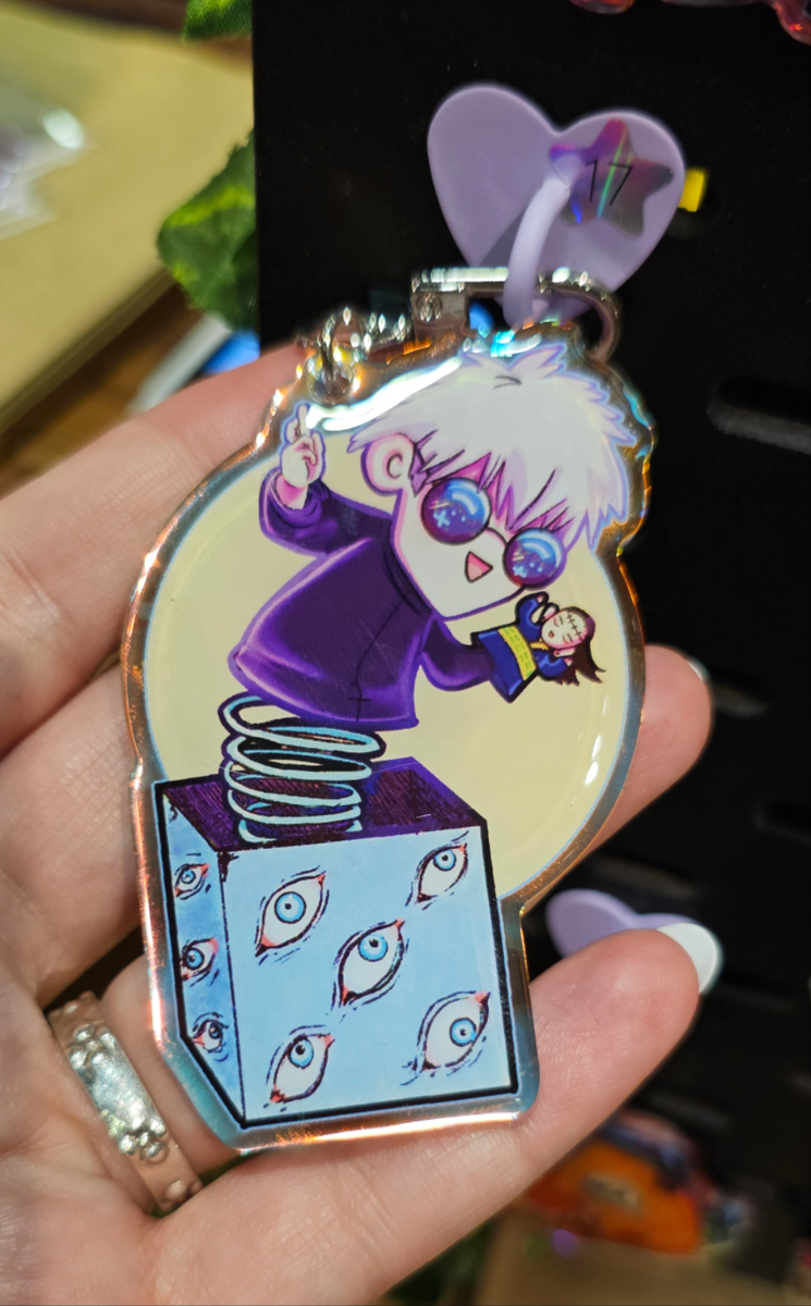 "Gojo in the box" Acrylic Charm by Scribble Creatures – ScribbleCreatures