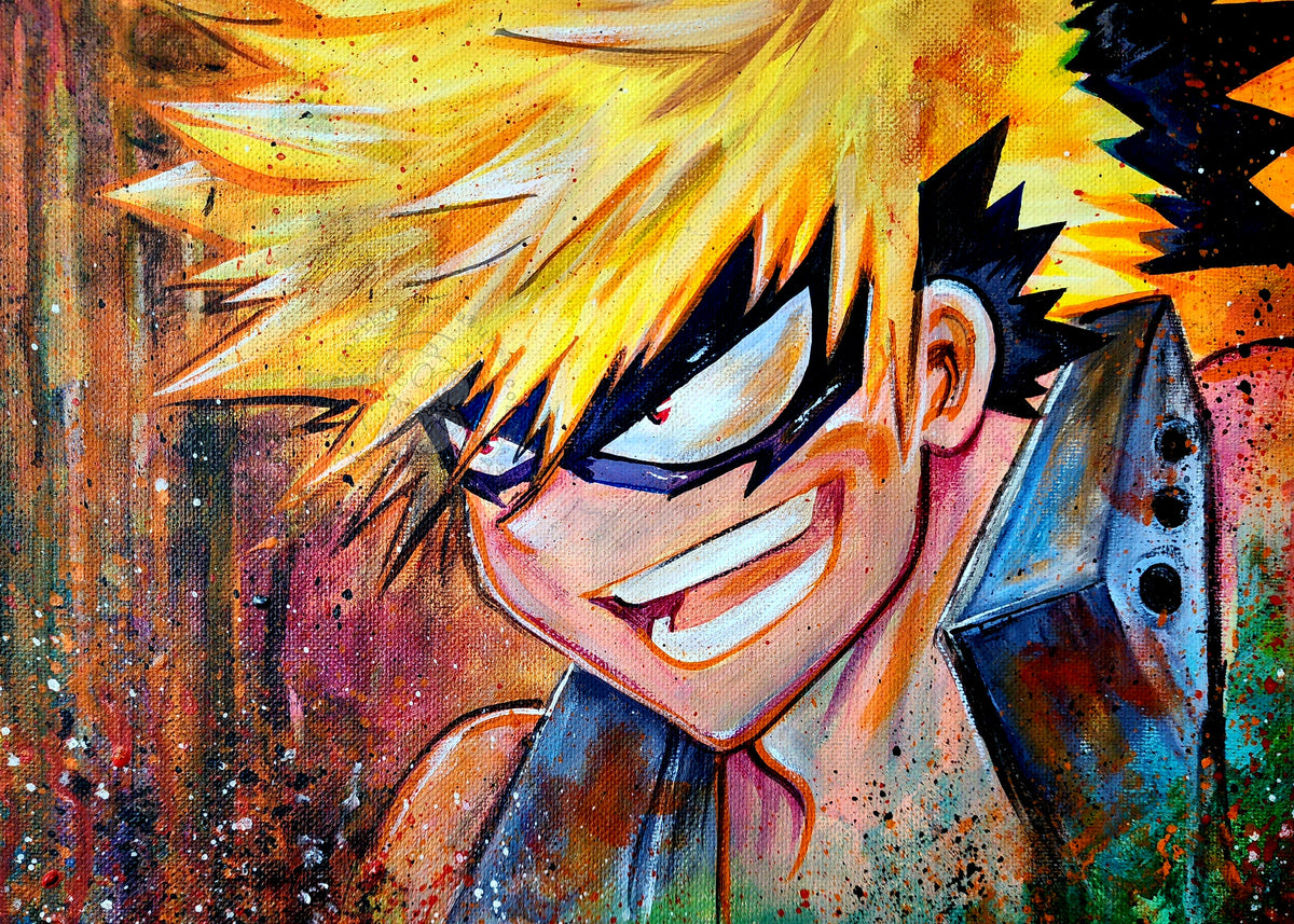 "Painted Bakugo" MHA Original Fan Art Fine Art Print by Scribble Creat ...
