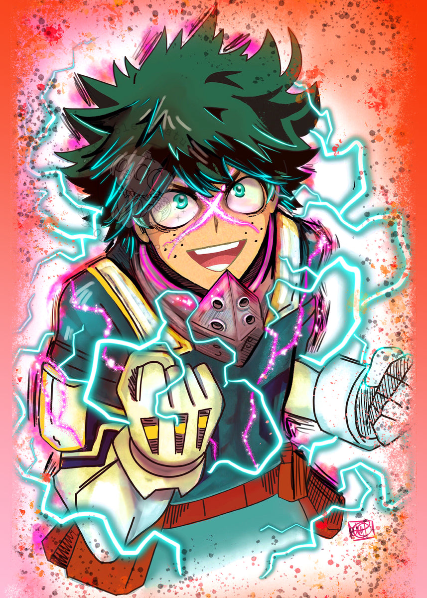 "Deku is the Name of a Hero!" MHA Original Fan Art Fine Art Print by S ...