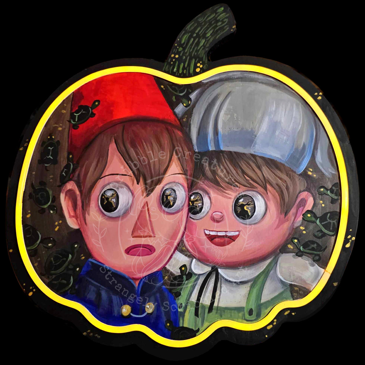 "Turtle Rich!" original acrylic light-up wooden painting by Scribble C ...