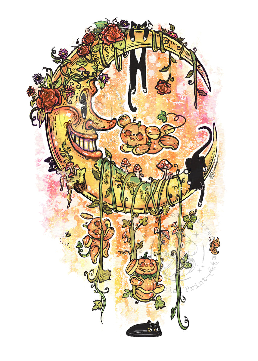 "Over the Moon" Fine Art Print by Scribble Creatures – ScribbleCreatures