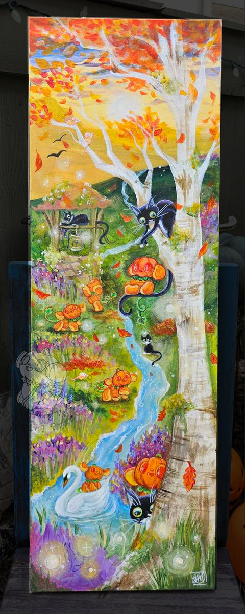 "Fall at lake Eola" Original Acrylic Fine Art Painting by Scribble Cre ...